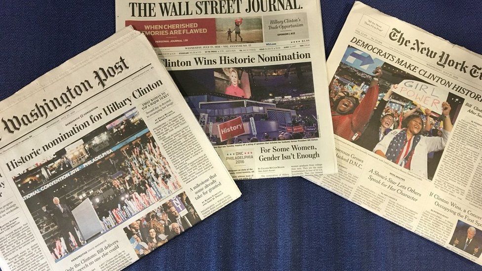 Hillary Clinton: Nominated for president, but not for the front page ...
