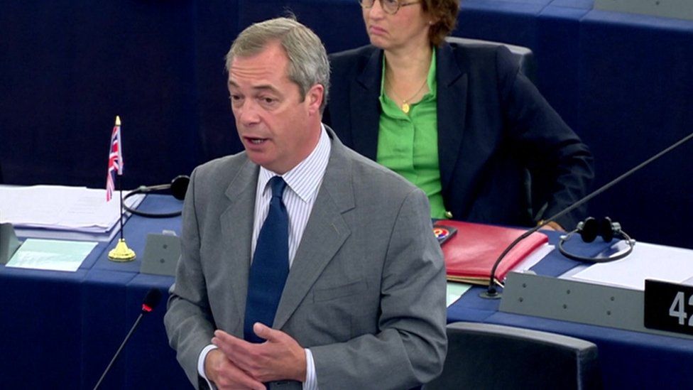 Nigel Farage: EU Parliament 'declaring war' on Brexit talks - BBC News