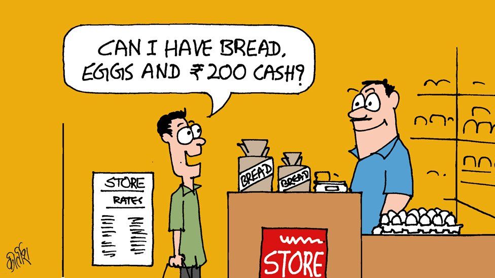 Cartoons of how 'cashless' Indians are coping - BBC News