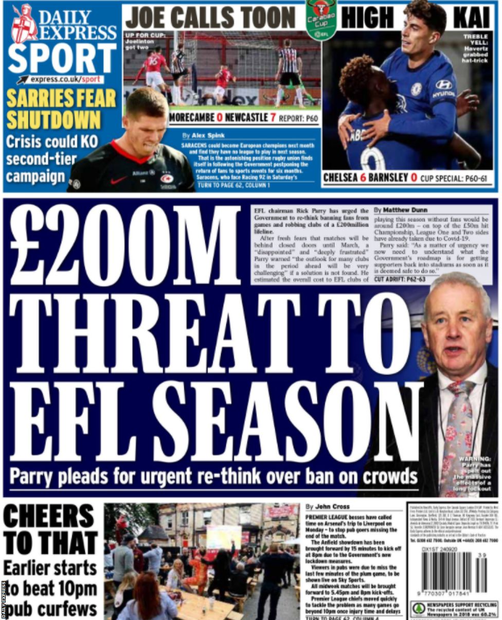 Thursday's back pages - BBC Sport