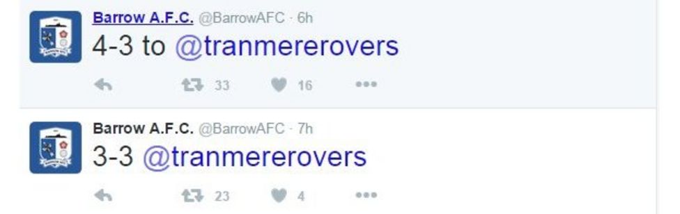 Barrow 3-4 Tranmere Rovers - BBC Sport