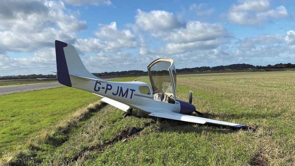 Little Snoring: Pilot unharmed in plane crash despite landing fault ...