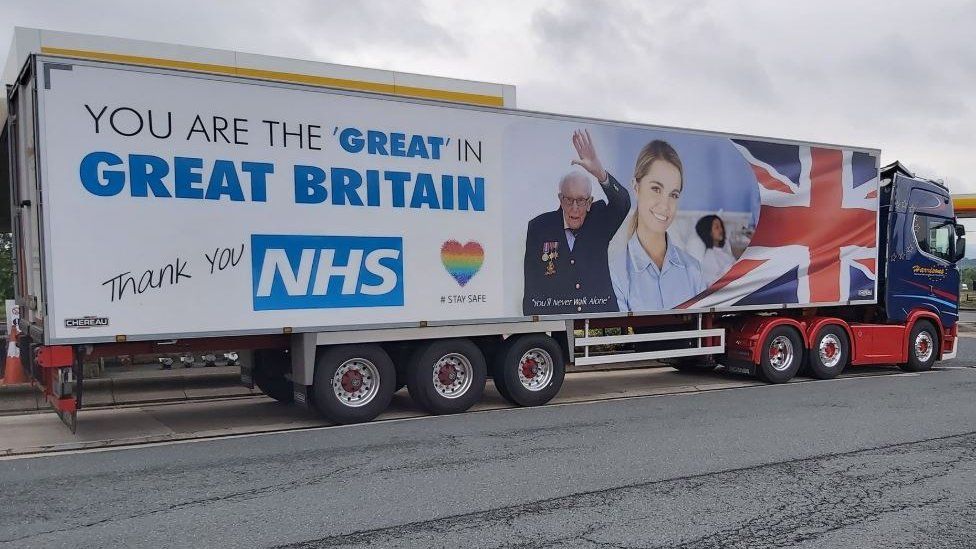 Eighty trucks support NHS in M62 motorway convoy - BBC News