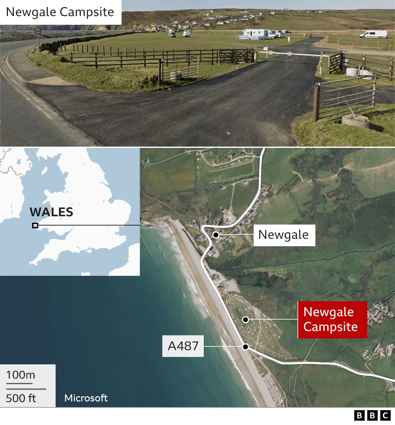 Newgale campsite crash: Three people in hospital - BBC News
