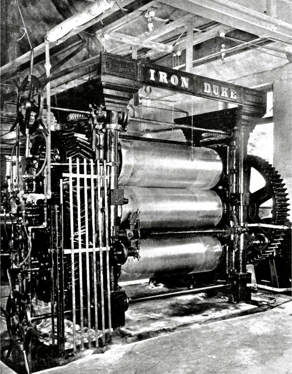 Iron Duke rubber rolling machine installation begins - BBC News