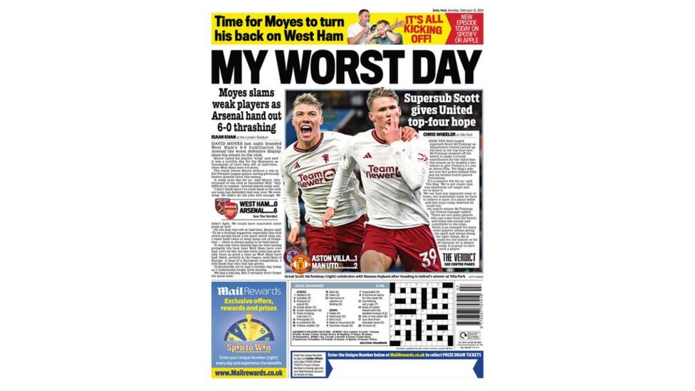 Monday's back pages - BBC Sport