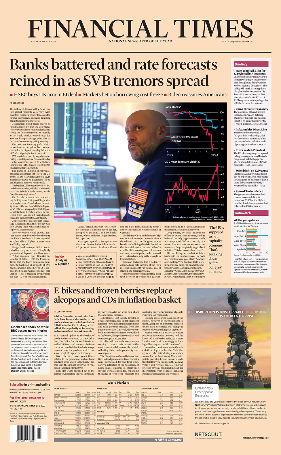 'Pressure on BBC bosses' and 'SVB tremors spread' - BBC News