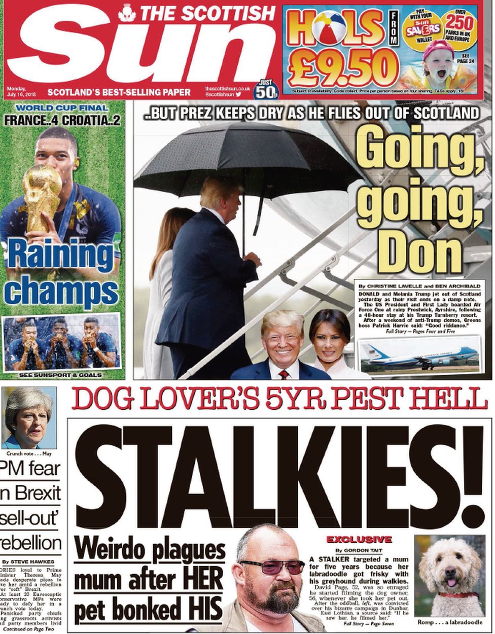 Scotland's papers: Brexit pressure on May and France's World Cup win ...