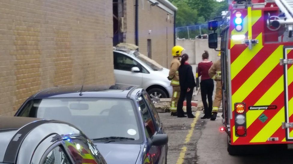 Omagh shoppers have lucky escape after car ploughs through shop - BBC News