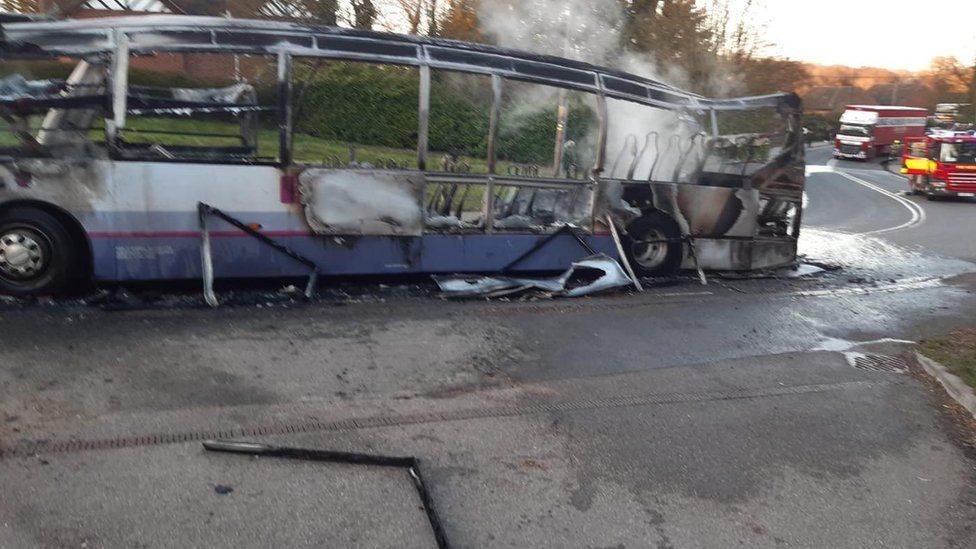 Essex bus fire: Passengers and driver escape unscathed in Danbury - BBC ...
