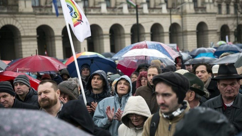 Hungary teachers: Huge protest against government reforms - BBC News