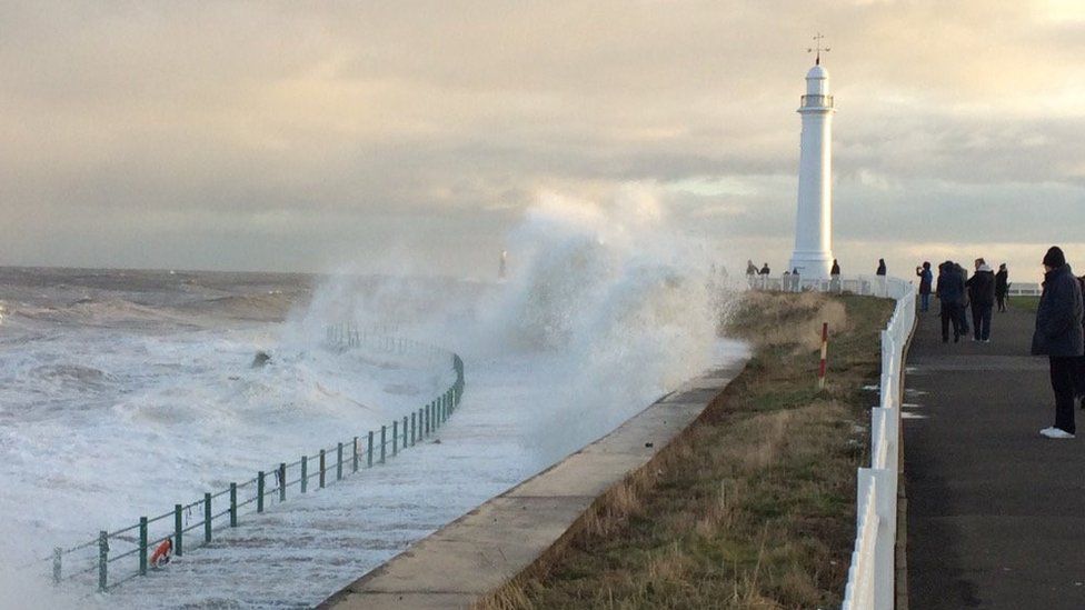 Redcar tidal surge leaves sand dunes 'unstable' - BBC News