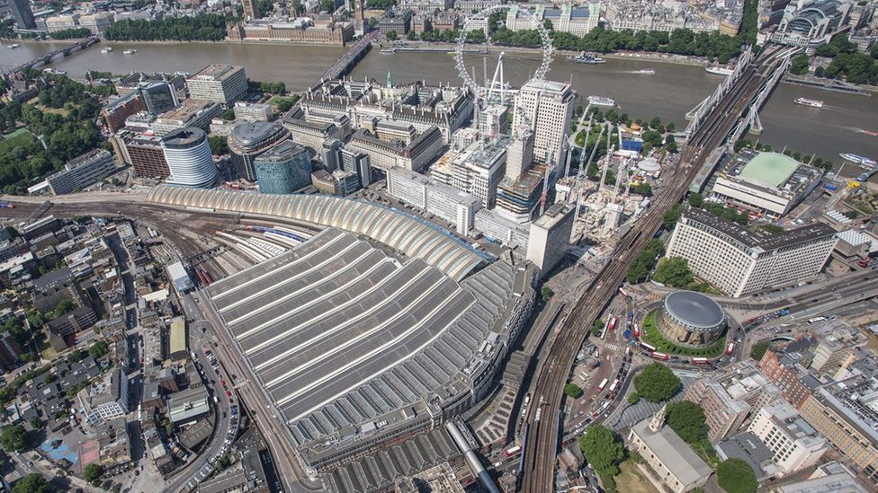London Waterloo's century-old glass roof rebuilt with plastic - BBC News