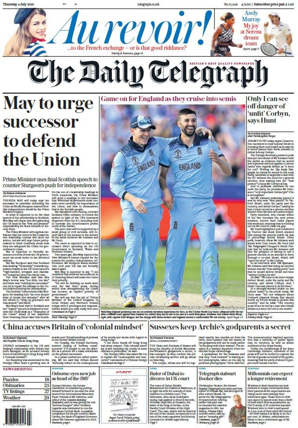 Scotland's papers: Theresa May 'too late' to save the union? - BBC News