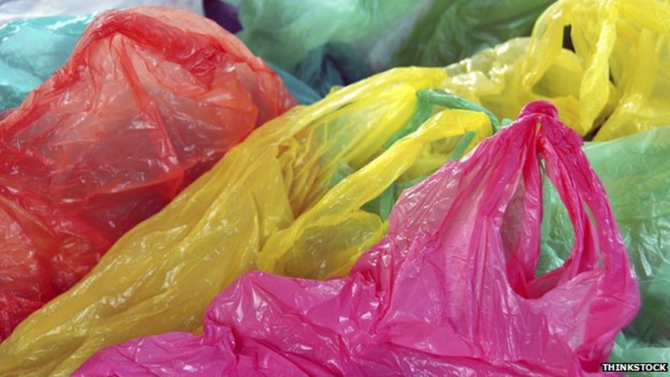 Plastic bag use at supermarkets rises for fifth year - BBC News