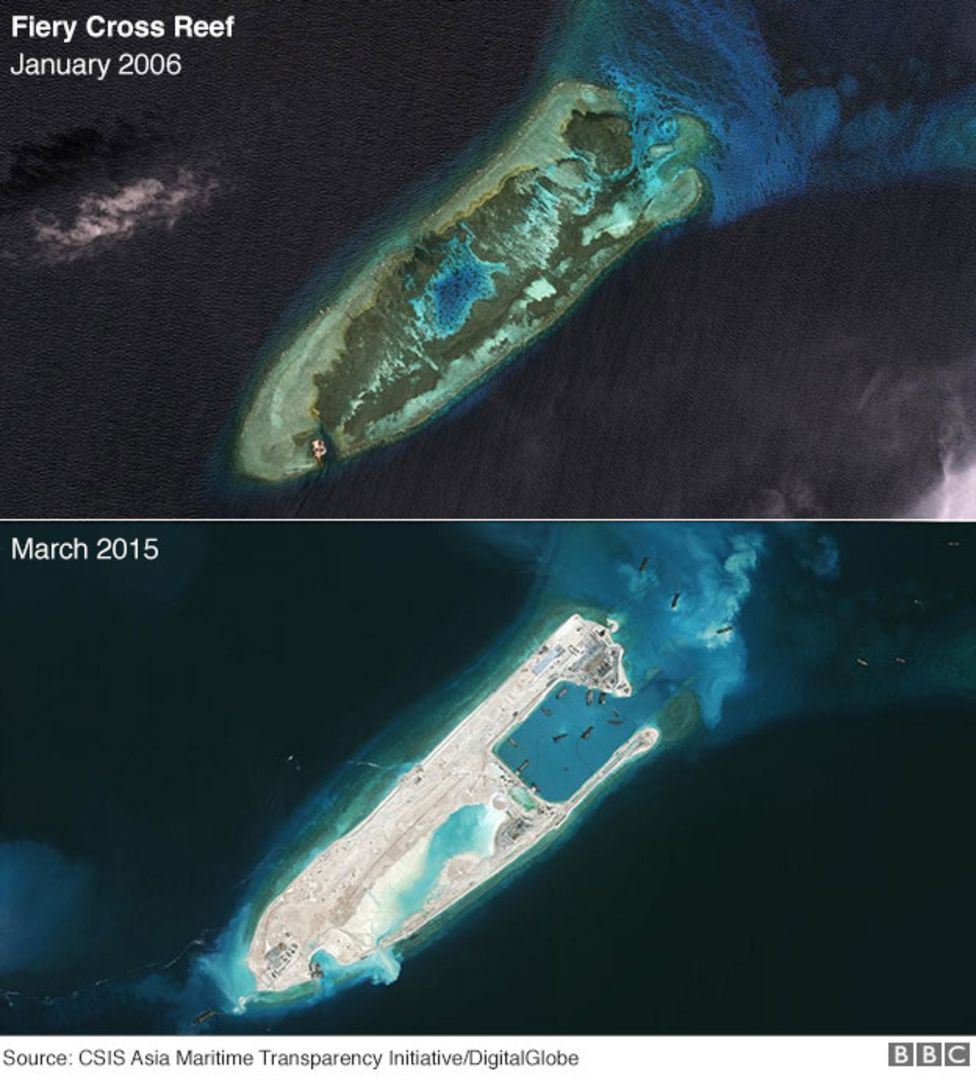 Flying close to Beijing's new South China Sea islands - BBC News