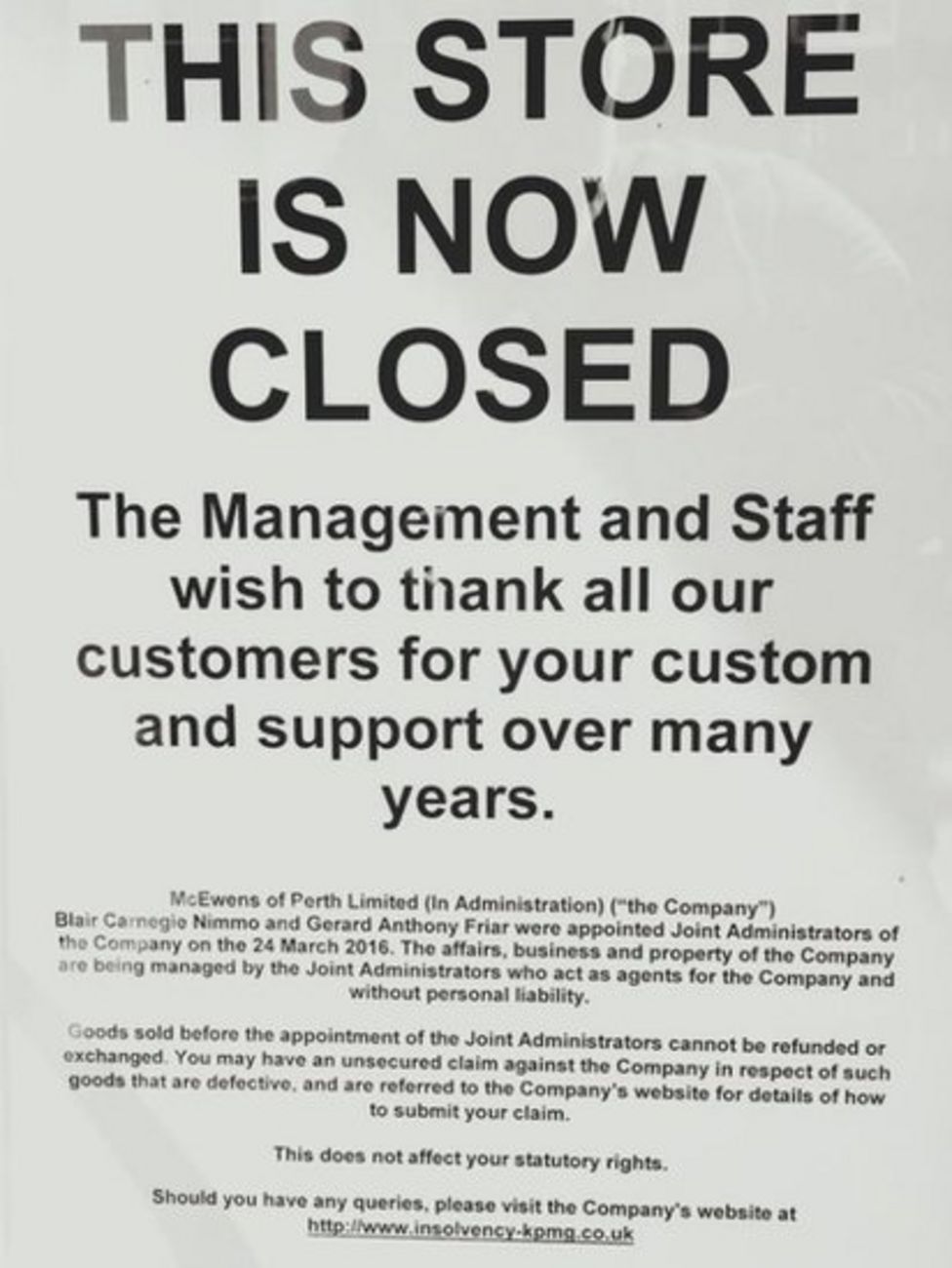 McEwens of Perth department store closes for last time - BBC News