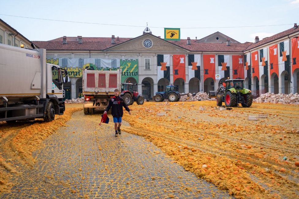 In pictures: The battle of the oranges - BBC News