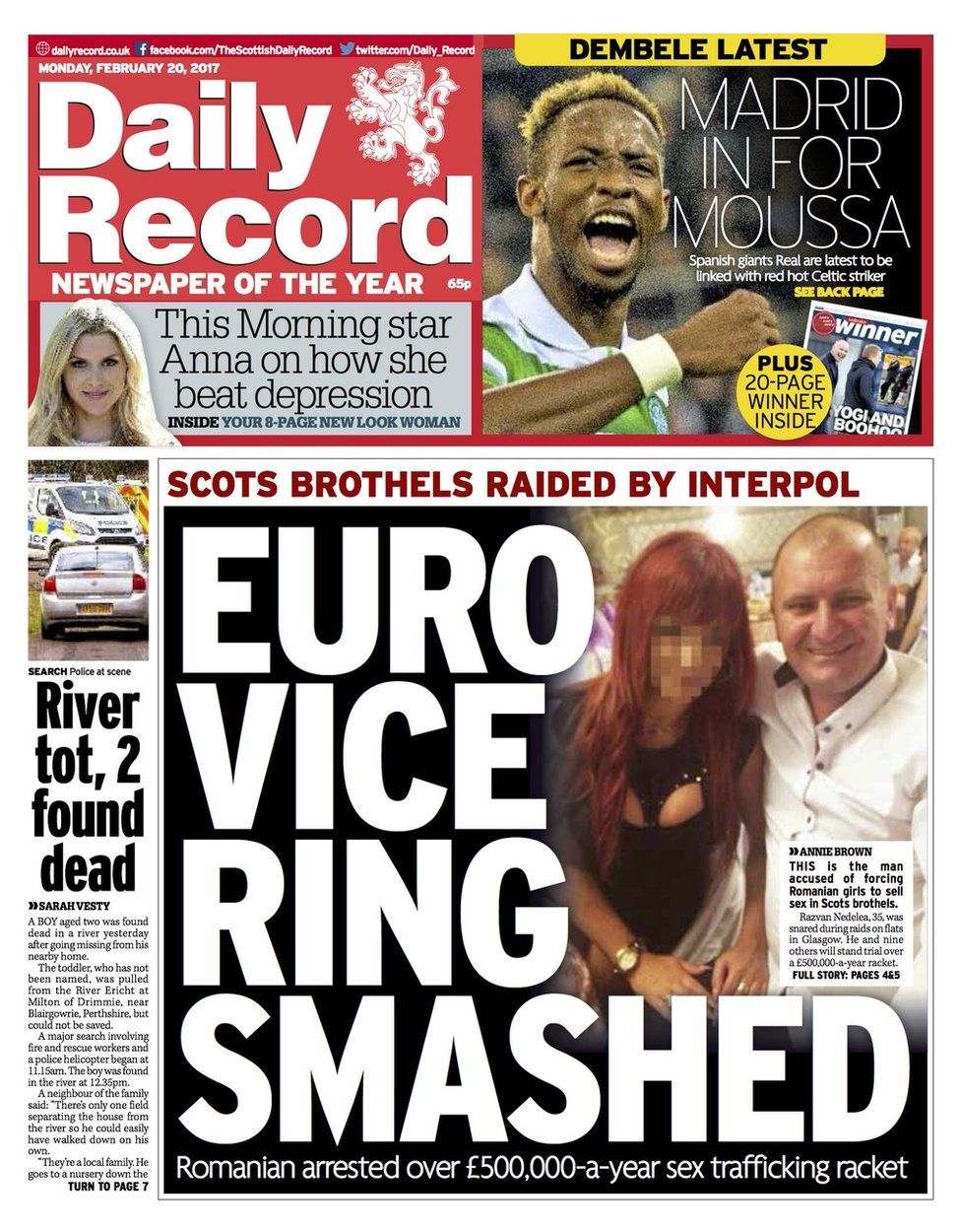 Scotland's papers: River tragedy and cancer 'survival gap' - BBC News