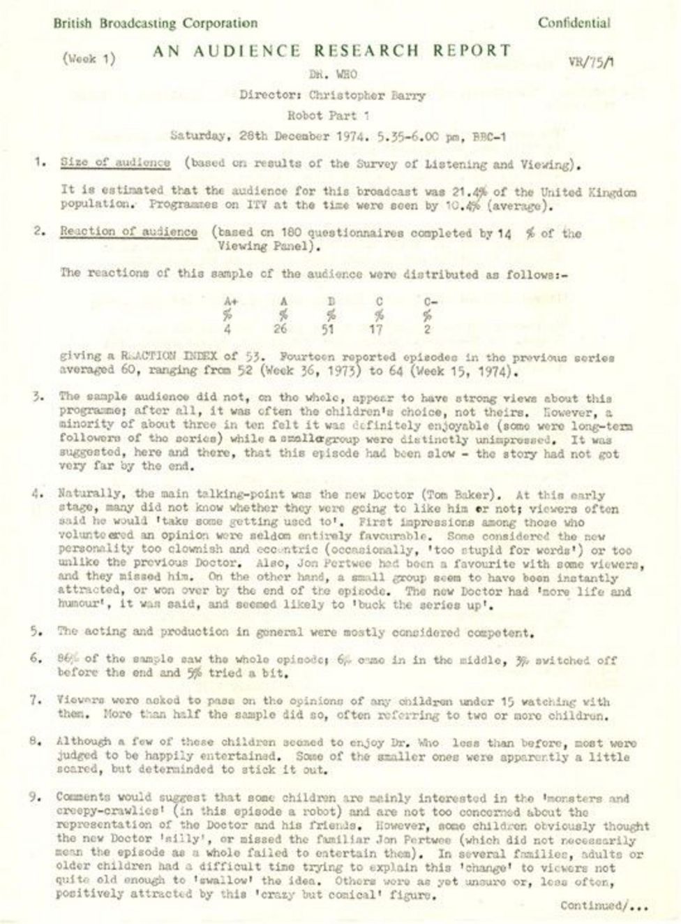 Tom Baker – the iconic Doctor - BBC