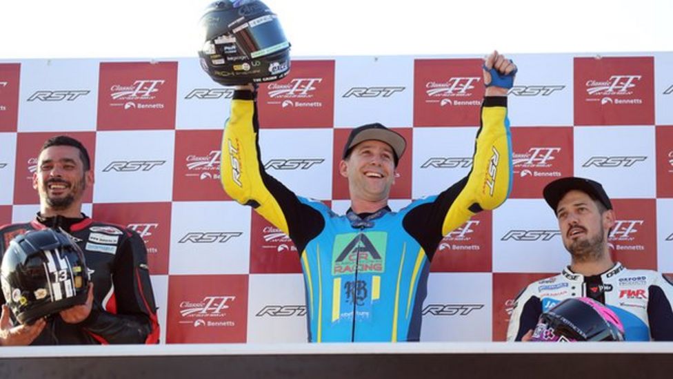 Classic TT: Johnson wins Superbike race after late Dunlop retirement ...