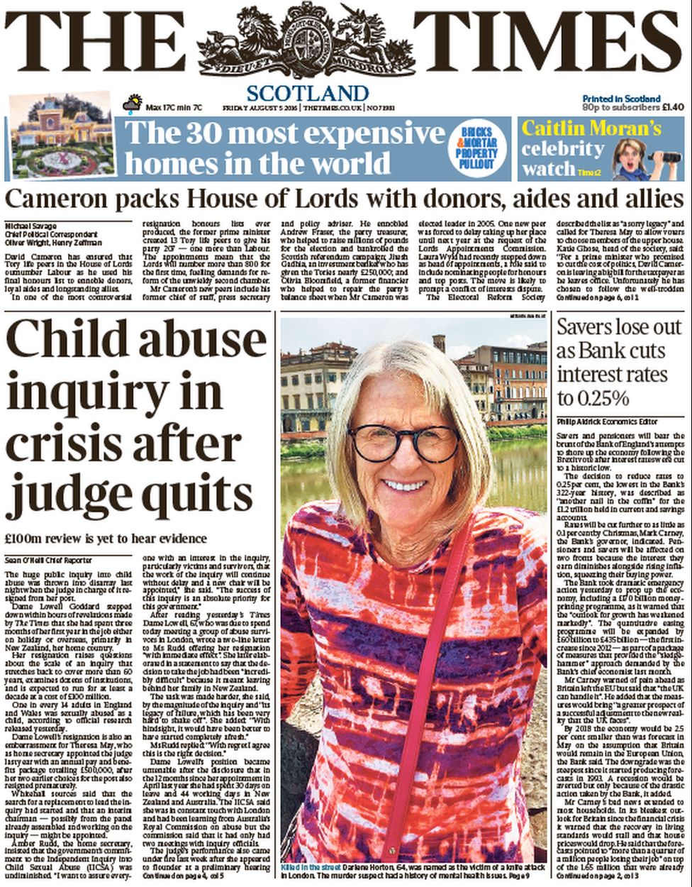 Scotland's papers: Honours 'outcry' and Rooney raid - BBC News