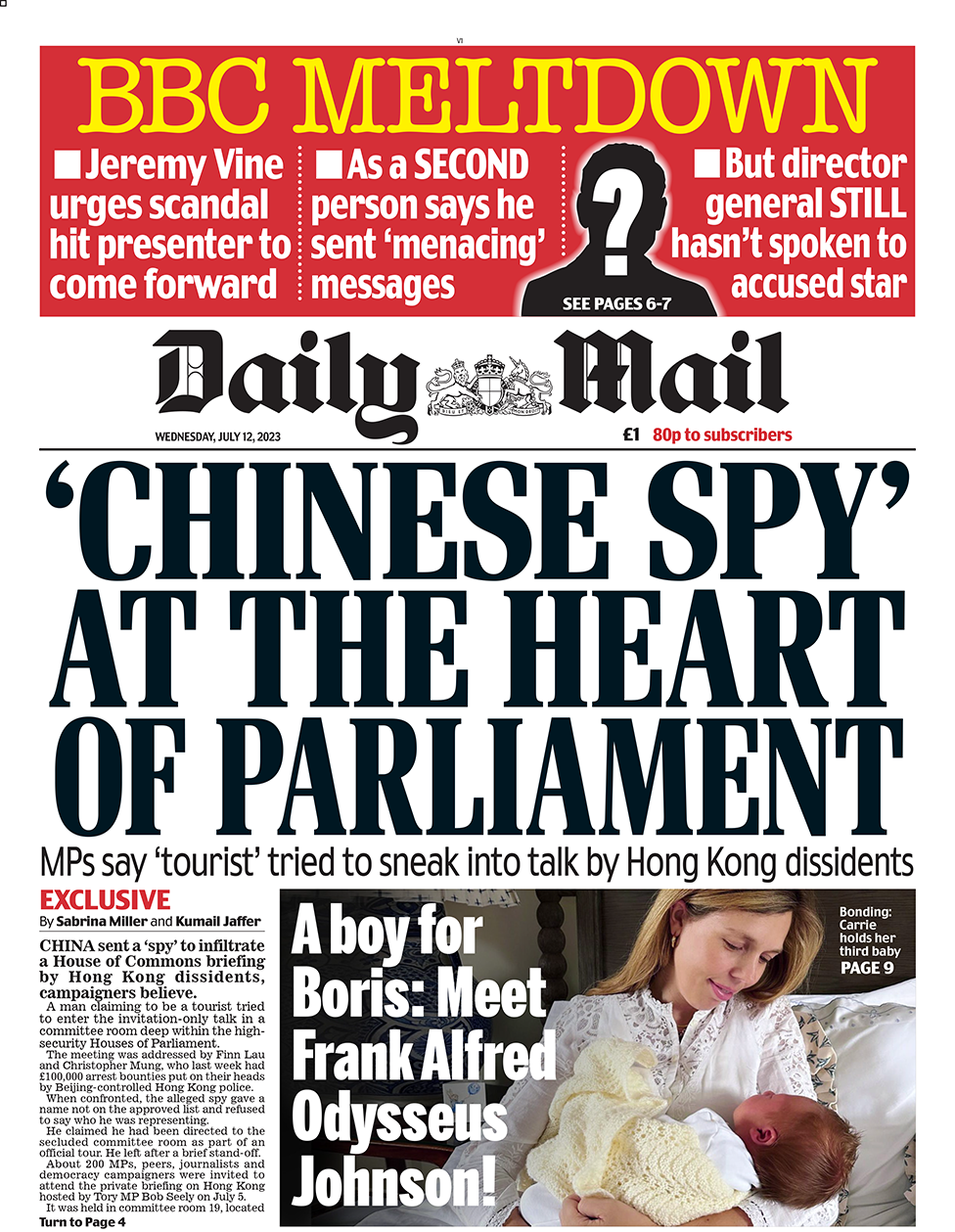 'BBC star facing fresh claims' and 'Kyiv's Nato delay' - BBC News