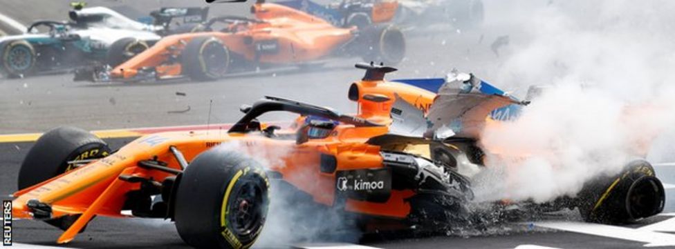 Sebastian Vettel wins in Belgium after dramatic crash - BBC Sport