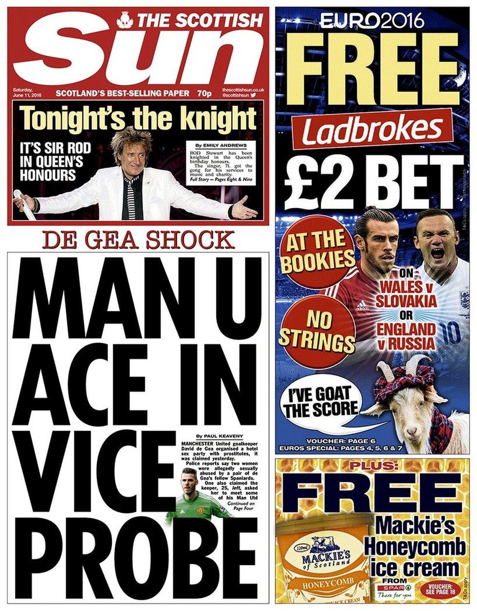 Scotland's front pages: Arise Sir Rod and Brexit poll results - BBC News