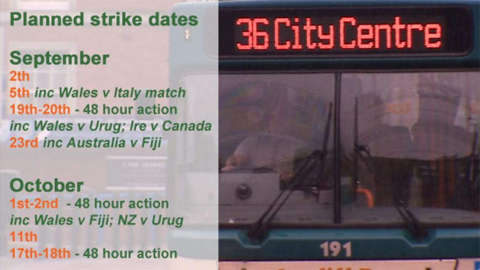 Cardiff bus drivers hold strike action over pay row - BBC News