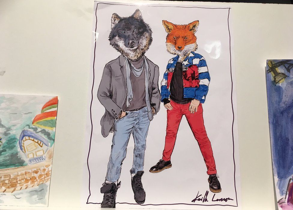 Anonymous celebrity art in Leeds set for charity auction - BBC News