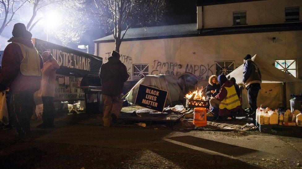 Minneapolis protests: Four charged in 'racially motivated' shooting ...