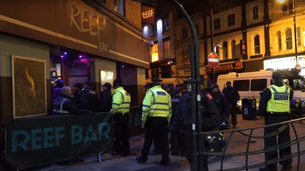 Six held after drugs found in raid at Reef Bar in Warrington - BBC News