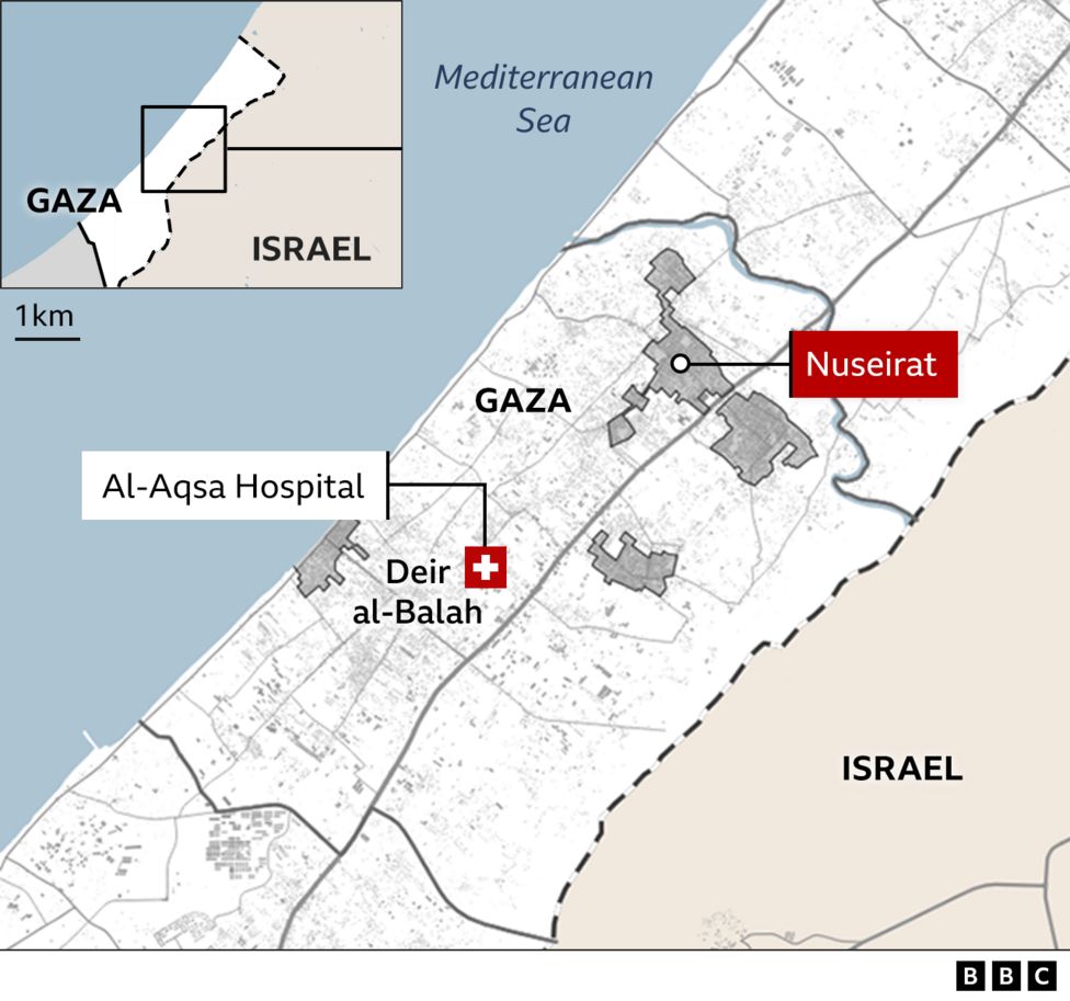 How Gaza hostage raid ended with Israel striking crowded streets - BBC News