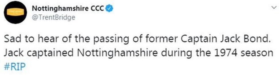 Jack Bond: Former Lancashire captain dies aged 87 - BBC Sport