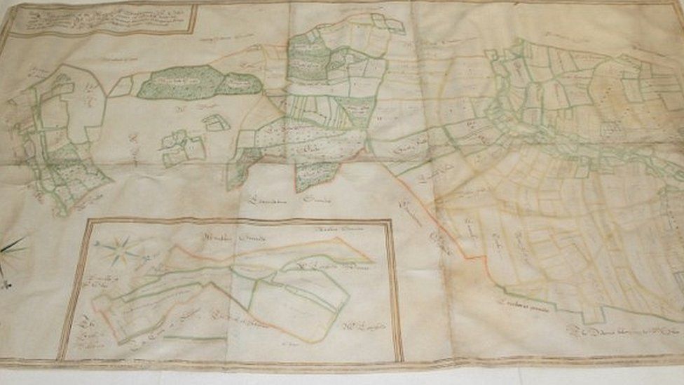 Rare 17th Century map of Dorset estate restored - BBC News