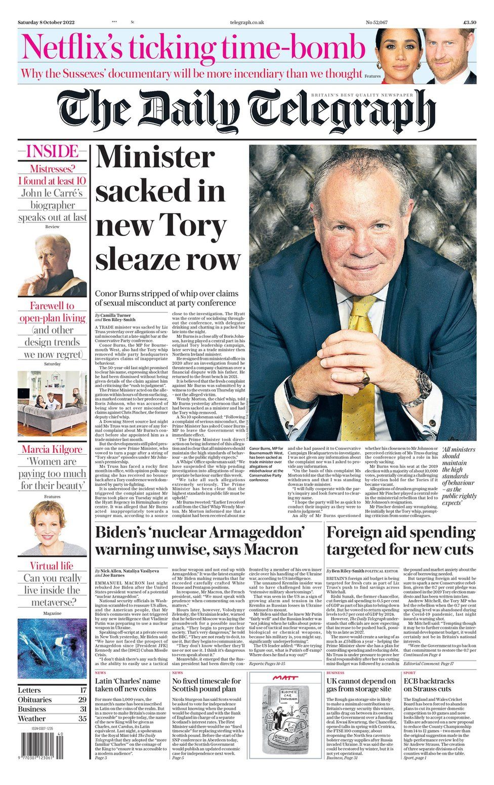 Scotland's papers: New Tory sleaze row and record A9 death toll - BBC News
