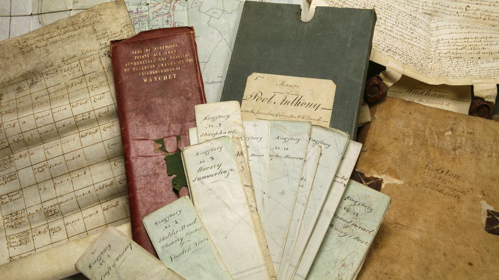 Ancient archive of West Country Wyndham family to be shared - BBC News