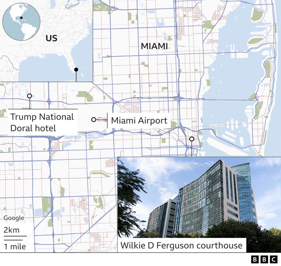 How Trump's arraignment in Miami federal courthouse will unfold - BBC News