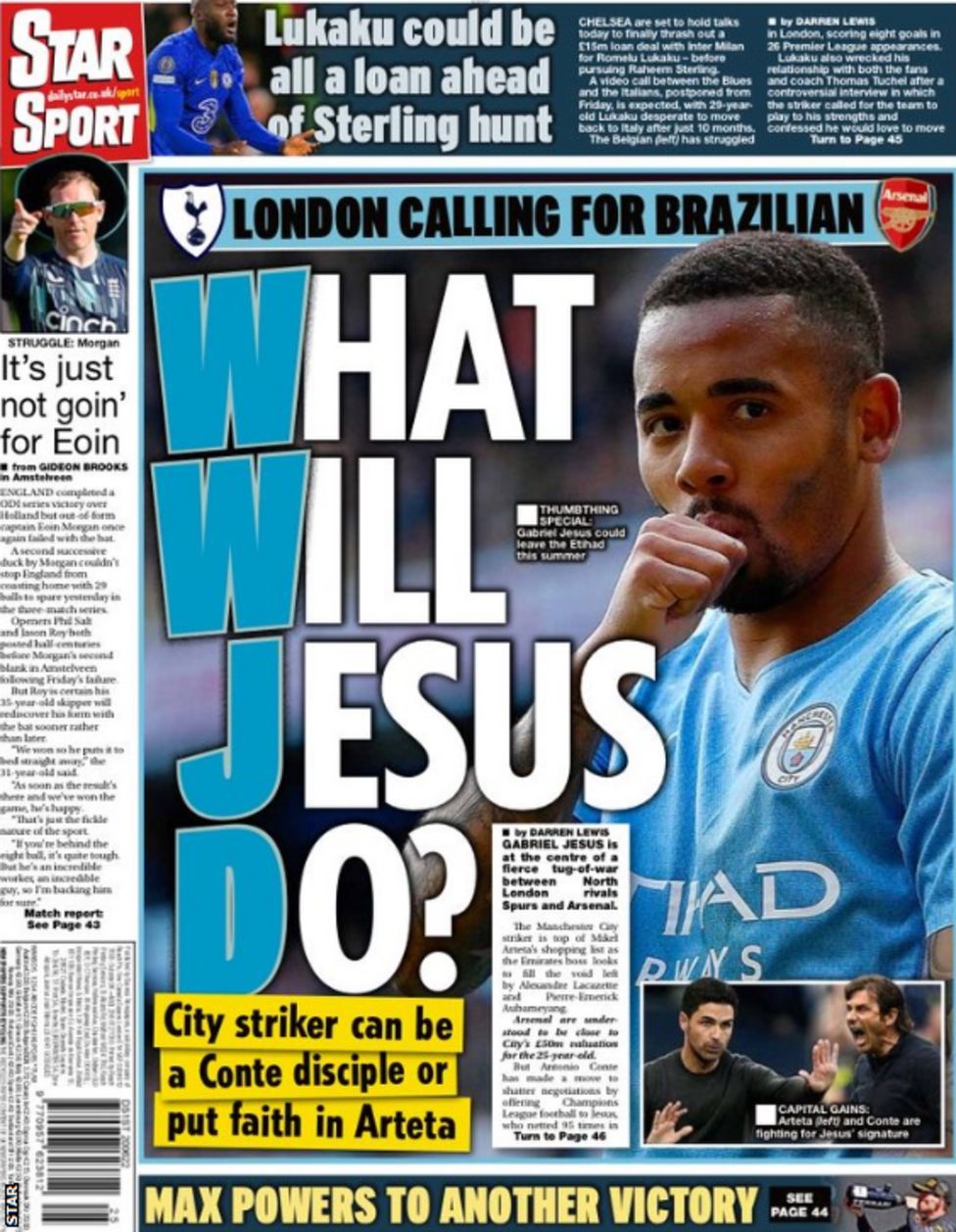 Monday's back pages - BBC Sport