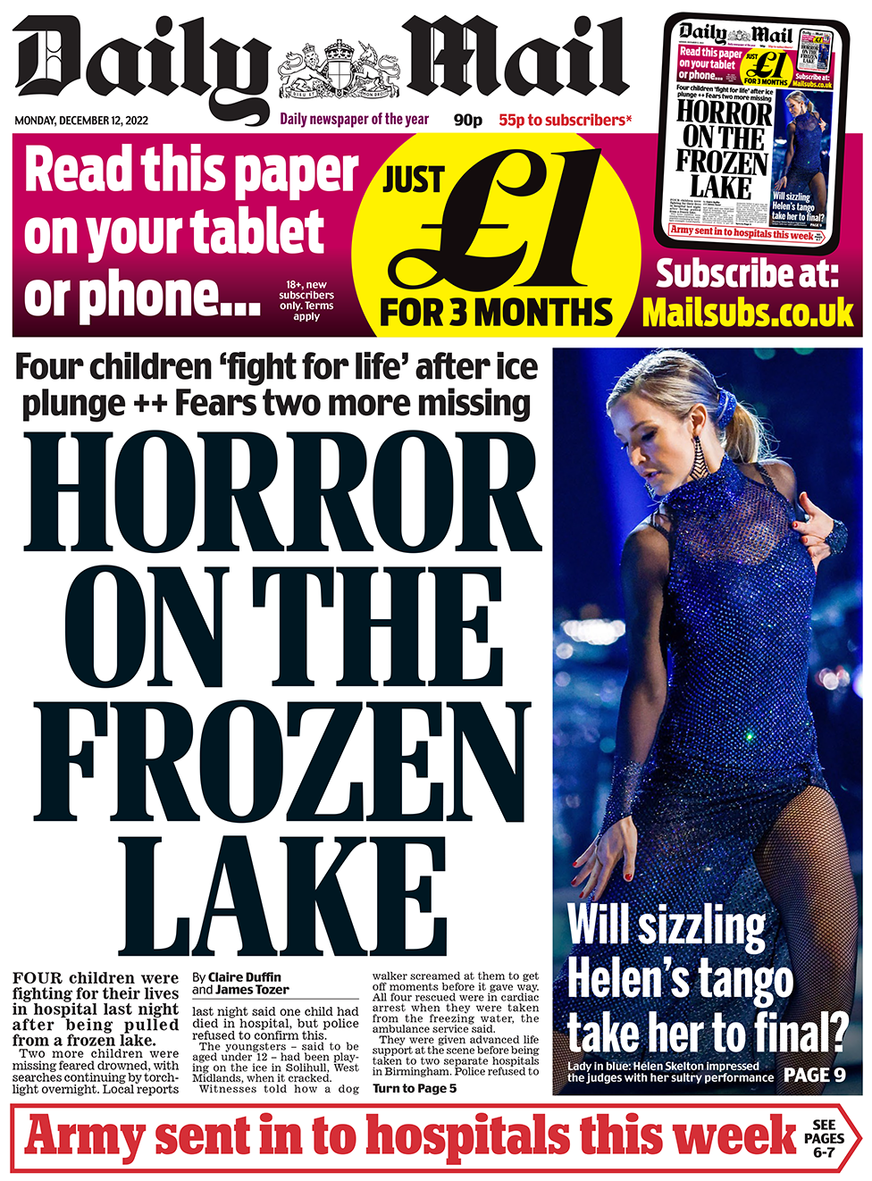 'Lake horror' and troops to act as 'strike breakers' - BBC News
