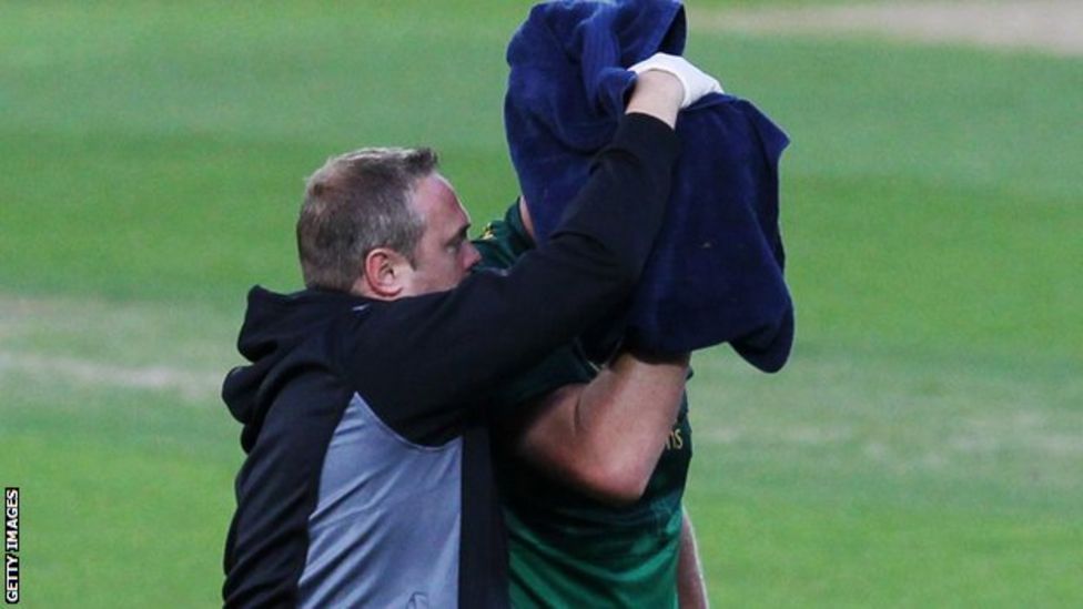 Luke Fletcher: Bowler hit by ball 'lucky' to escape serious injury ...