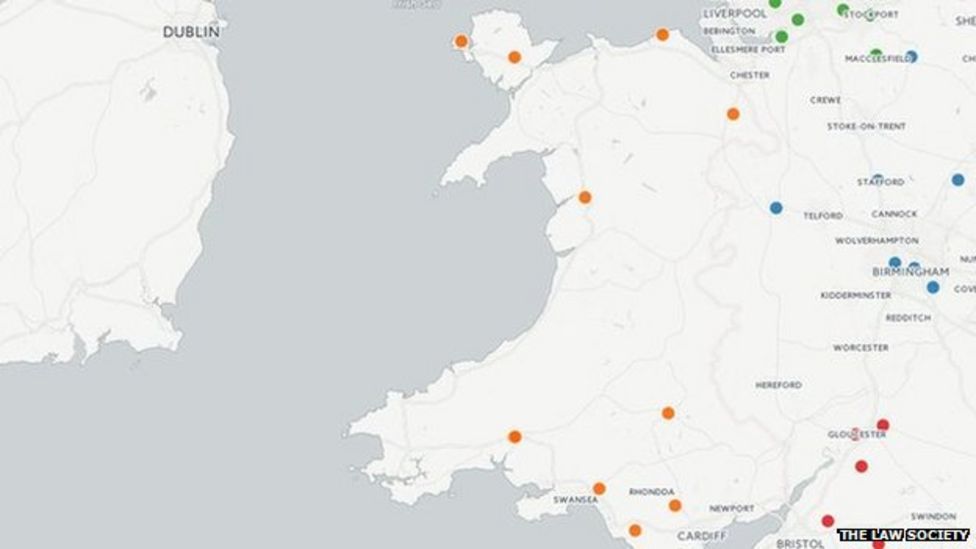 Map shows travel impact of proposed court closures - BBC News
