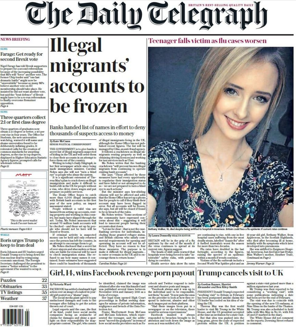 The papers: Tears for flu death Bethany - BBC News