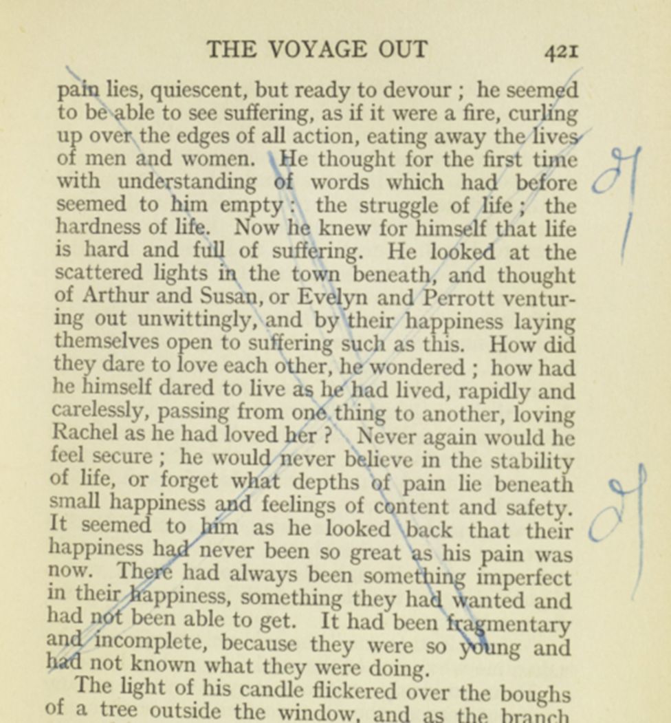 Virginia Woolf: Personal copy of debut novel resurfaces - BBC News