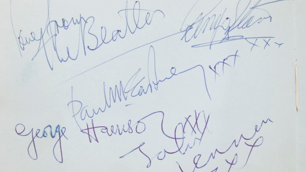 Retired teacher's Beatles autographs sell for £5,900 - BBC News