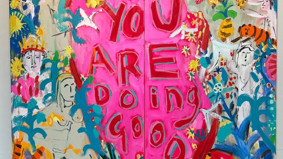 New Bristol mum says art helps her make sense of parenthood - BBC News