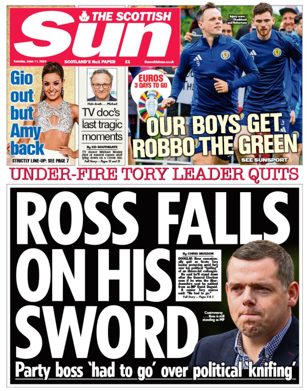Scotland's papers: Scots Tories in 'turmoil' as Ross resigns - BBC News