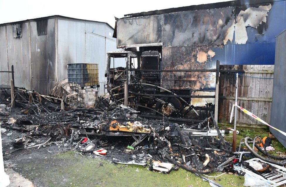 Lutterworth arsonist who destroyed ex-partner's caravan jailed - BBC News