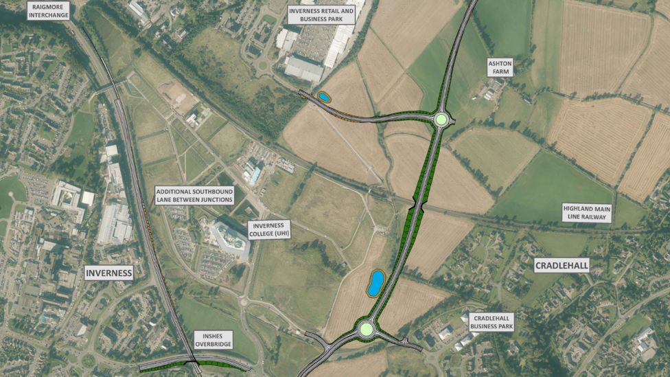 Preferred route of new A9/A96 link road revealed - BBC News